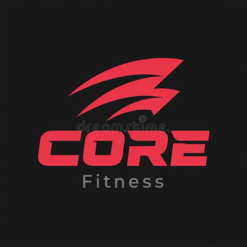 Dynamic Crimson CORE Fitness Studio Logo Design Stock Illustration ...