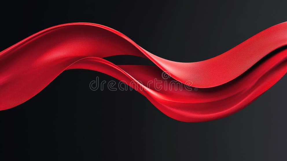 Dynamic Crimson Flow an Abstract Ribbon Dance in Deep Contrast Stock ...