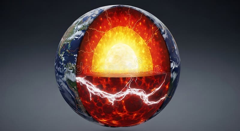 Dynamic Cross-Section of Earth S Interior with Lava and Lightning ...