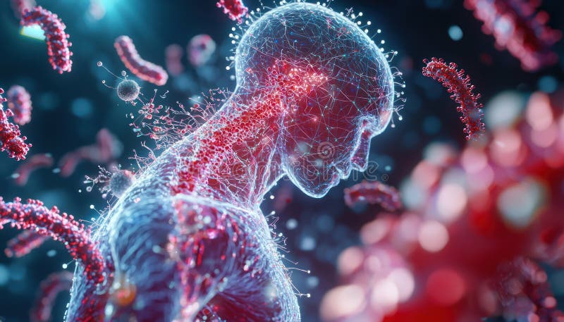 Dynamic Cross Section of Human Body Showcasing Intricate Cellular ...