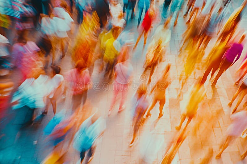 Dynamic Crowd Motion Energetic Movement Captured with Long Exposure and ...