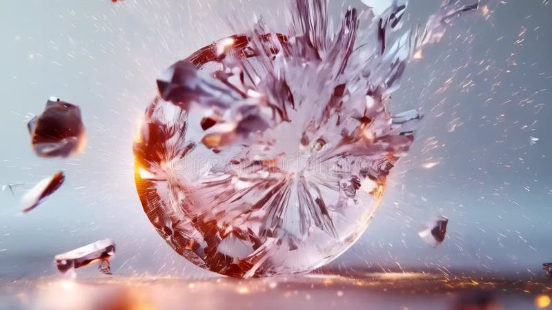 Dynamic Crystal Explosion with Shattered Fragments and Light Effects ...