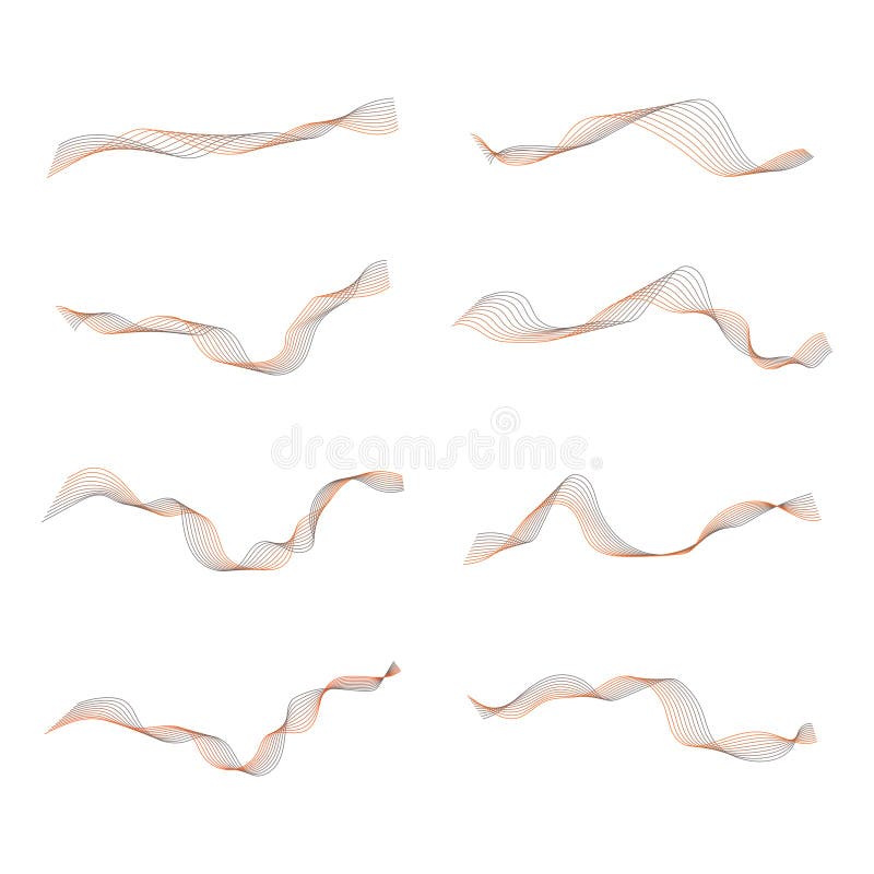 Dynamic Curve Lines with Blend Effect Isolated Stock Illustration ...