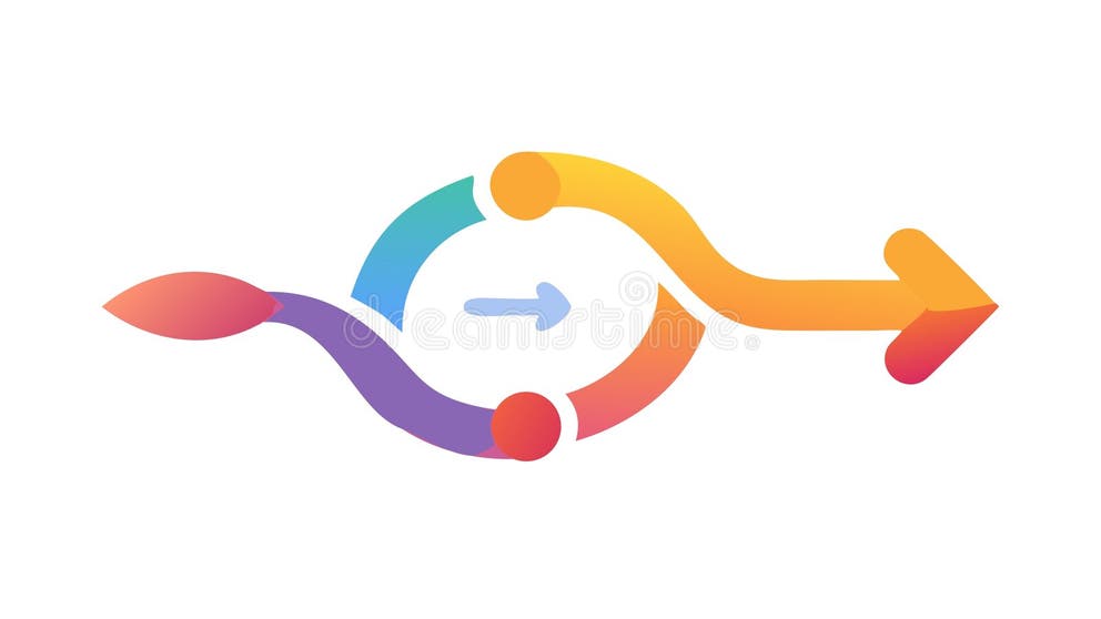 Dynamic Curved Arrow, Circular Flow Movement, Vector Design Generative AI Stock Vector ...