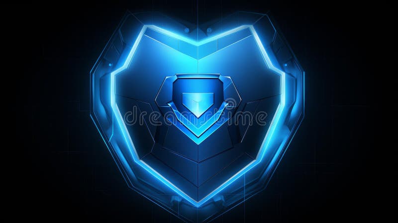 Dynamic Cyber Security Shield Illustration with Encryption and ...