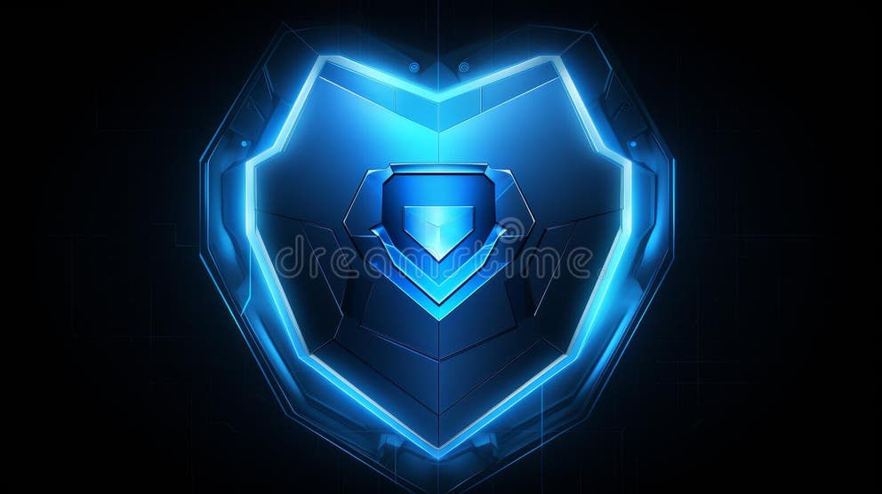 Dynamic Cyber Security Shield Illustration with Encryption and ...