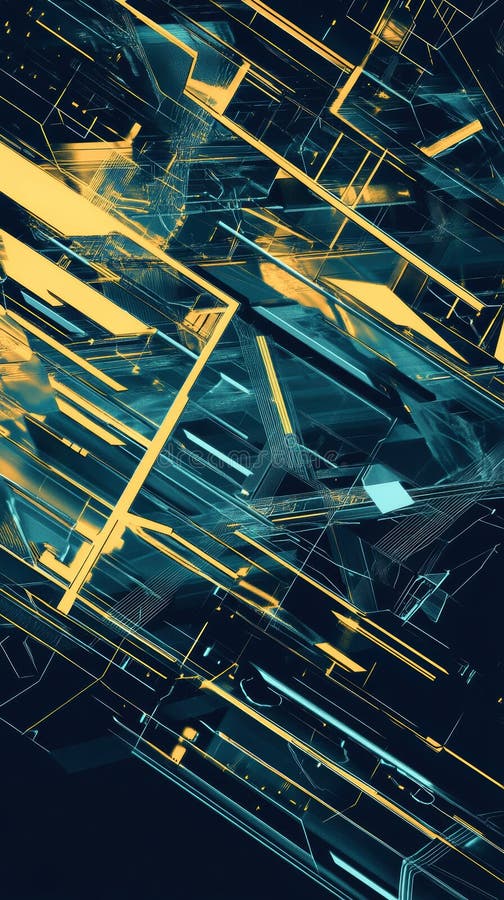 Dynamic Cybernetic Backdrop in Vibrant Yellow and Blue Hues with ...
