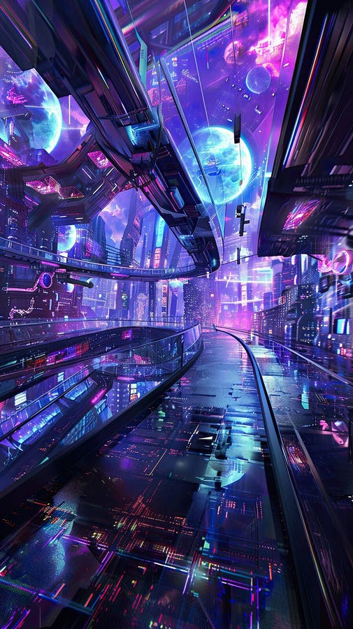 Futuristic Cyber Environment with Vibrant Colors and Extreme ...