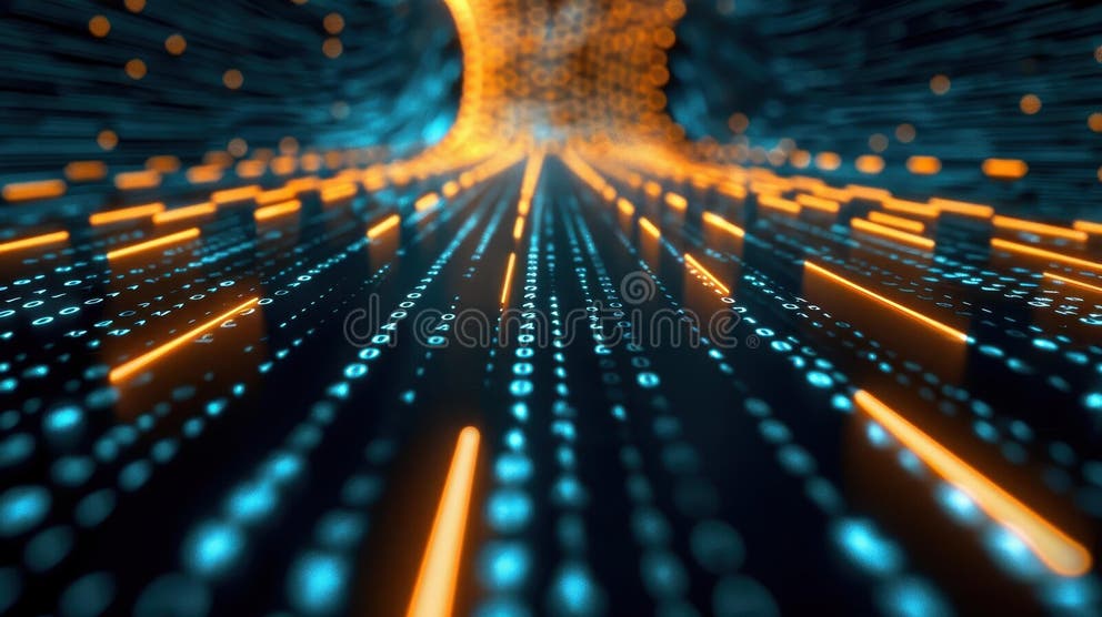 Dynamic Cyberspace Concept with Futuristic Binary Code and Organized ...