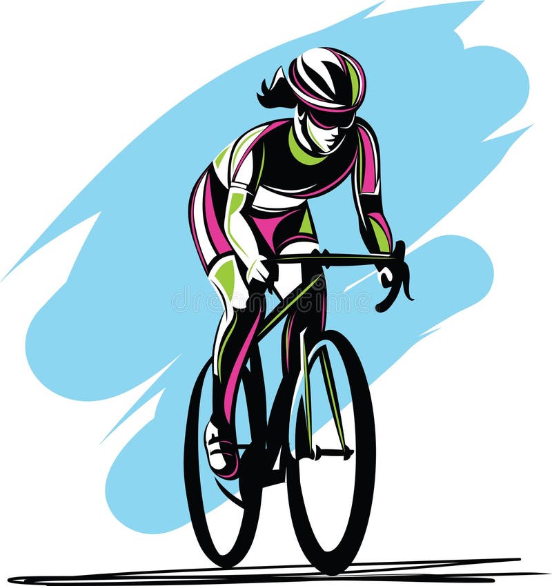Dynamic Cyclist Illustration Stock Illustration - Illustration of ...