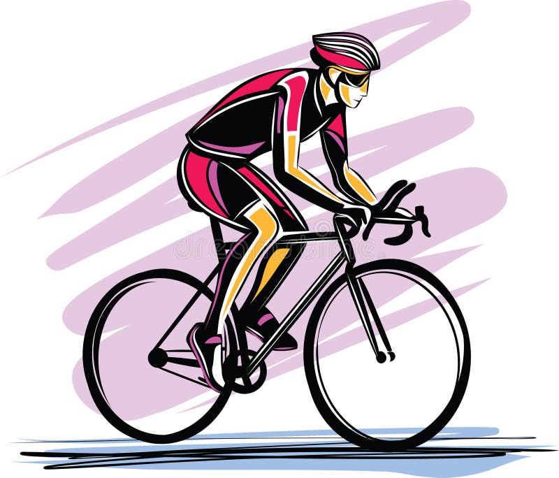 Dynamic Cyclist Illustration Stock Illustration - Illustration of ...