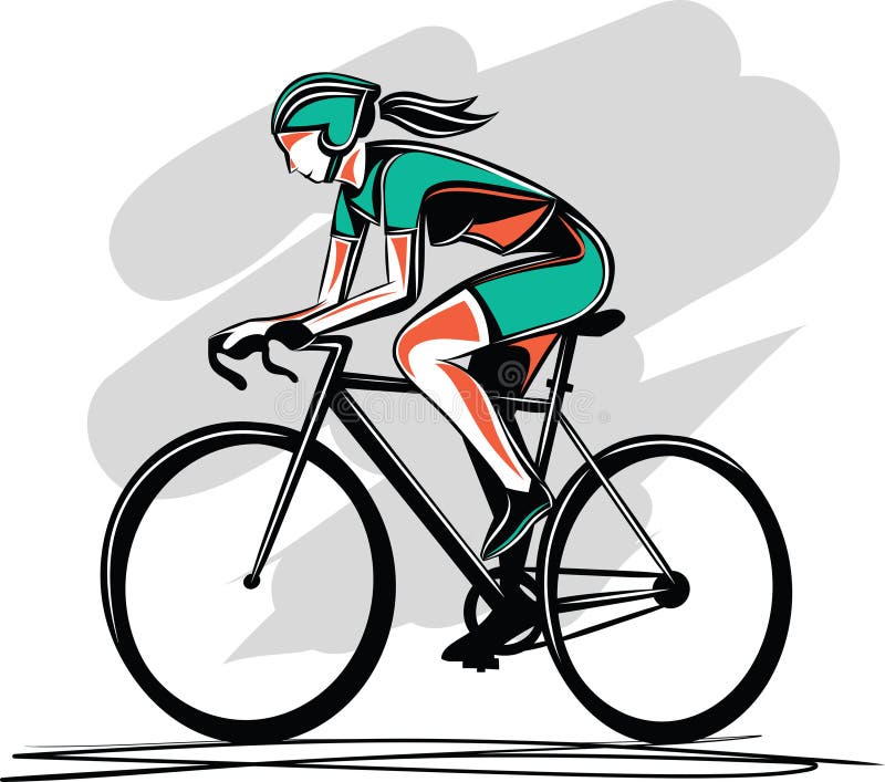 Dynamic Cyclist Illustration Stock Illustration - Illustration of power ...
