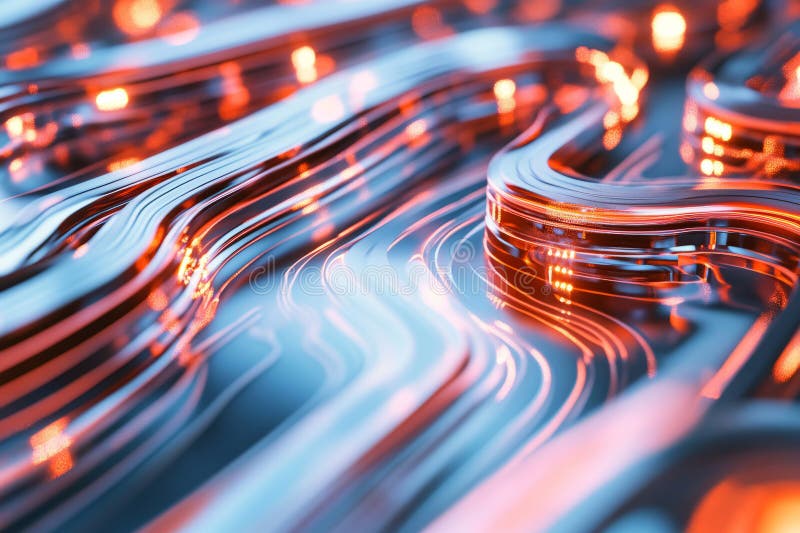 A Dynamic 3D Abstract Background Displaying a Labyrinth of Shimmering ...