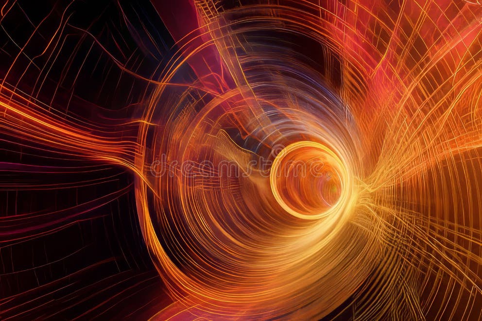 A Dynamic 3D Abstract Background Displaying a Mesmerizing Fractal Tunnel Made of Pulsating Neon ...
