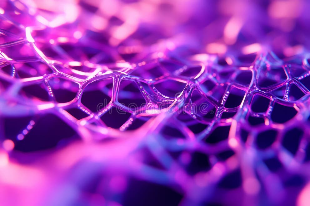 A Dynamic 3D Abstract Background Displaying a Pulsating Matrix of Interwoven Neon Circuits and ...