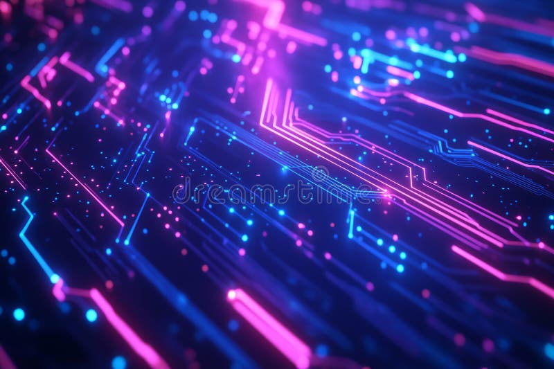 A Dynamic 3D Abstract Background with an Elaborate Network of Pulsating ...