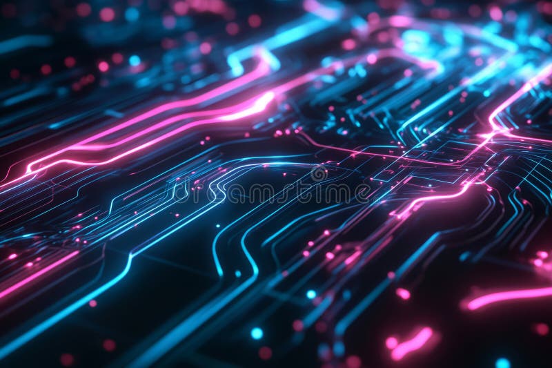 A Dynamic 3D Abstract Background with an Elaborate Network of Pulsating ...
