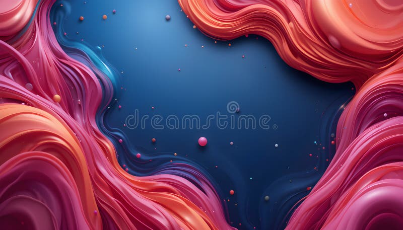 3D Abstract Liquid Flow Design Background Wallpaper Stock Illustration ...