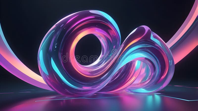 A Dynamic 3D Abstract of Morphing Geometric Forms Stock Illustration ...