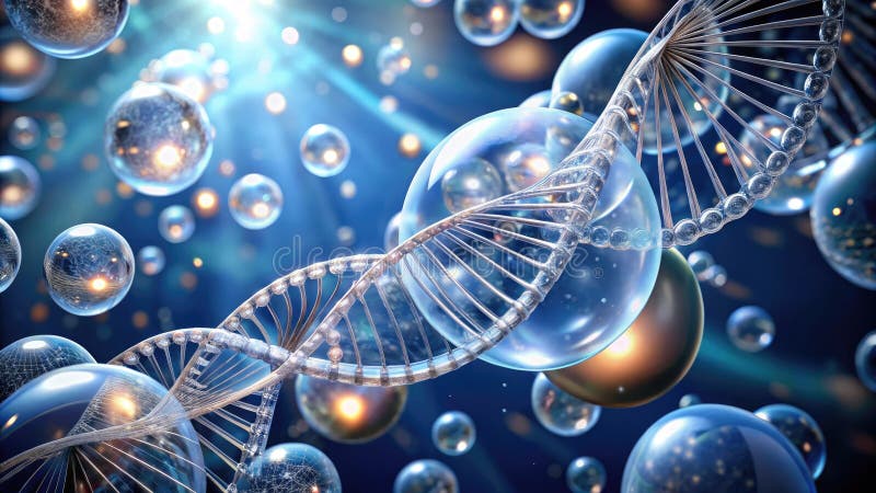 Dynamic 3D Animated DNA Bubble Background a Vertical Abstract Design ...