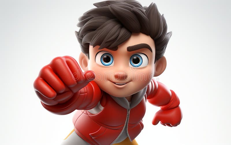 Dynamic 3D Animation Child S Playful Punch. Generative by Ai Stock ...