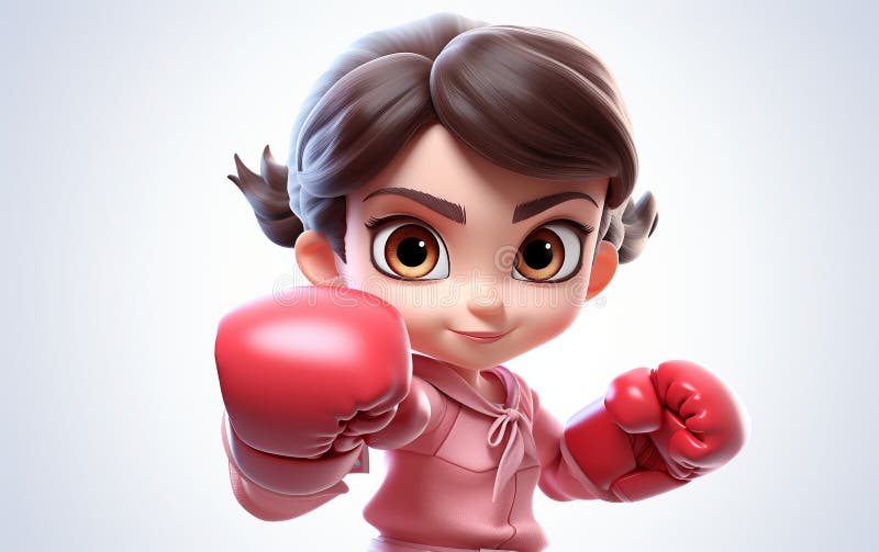 Dynamic 3D Animation Child S Playful Punch. Generative by Ai Stock ...