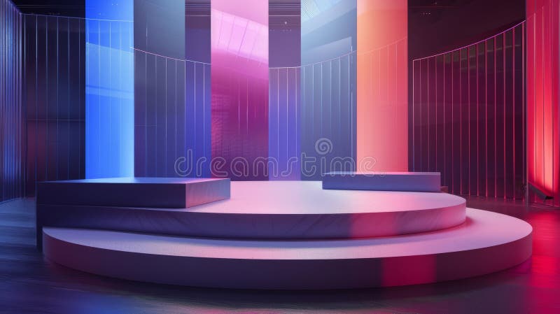 Dynamic 3D Animation of a Display Stage Stock Illustration ...