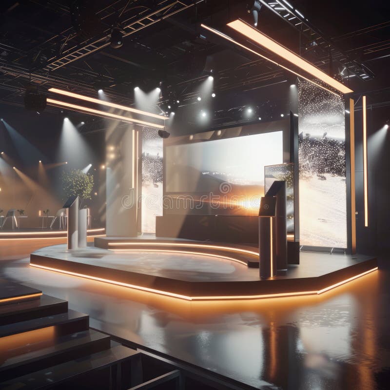 Dynamic 3D Animation of a Display Stage Stock Illustration ...