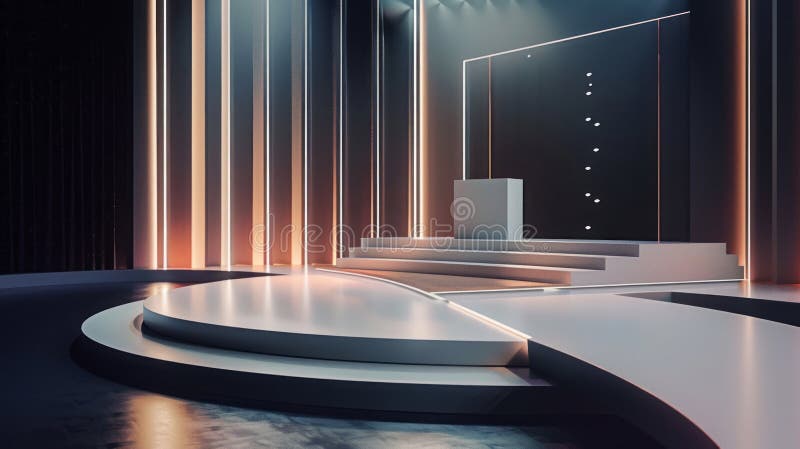 Dynamic 3D Animation of a Display Stage Stock Illustration ...