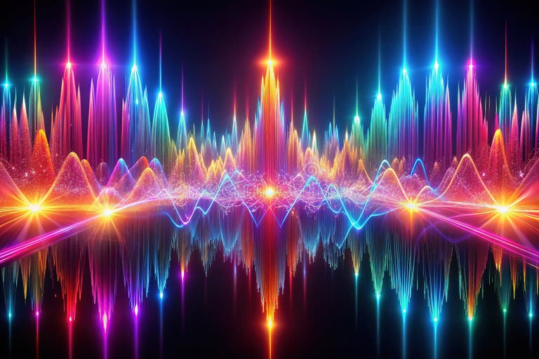 Dynamic 3D Audio Visualizer a Futuristic Abstract Composition of ...