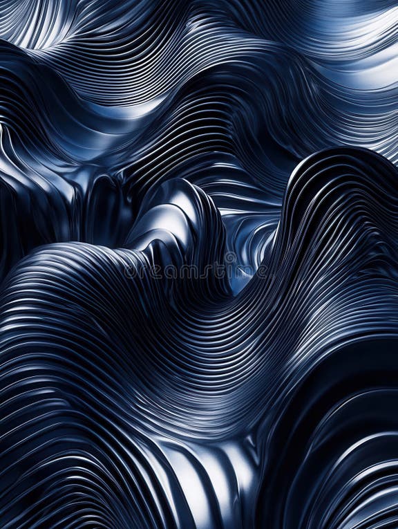 Dynamic 3D Background Features Layered Wave Like Structures in Navy and ...