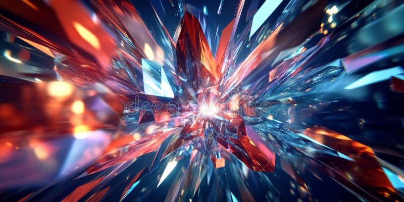 A Dynamic 3D Background Featuring an Abstract Explosion of Crystal ...