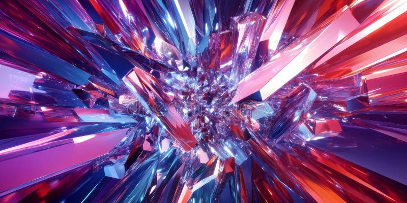 A Dynamic 3D Background Featuring an Abstract Explosion of Crystal ...