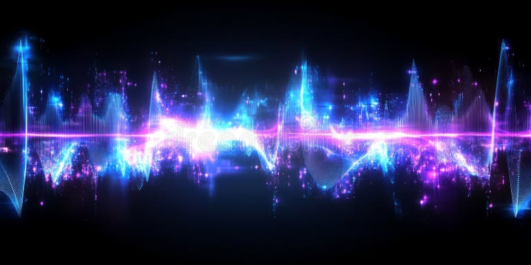 A Dynamic 3D Background with Pulsating Waveforms Made of Light ...