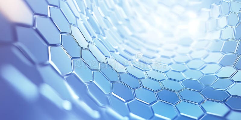 A Dynamic 3D Background Showcasing a Tunnel of Glowing Hexagons ...