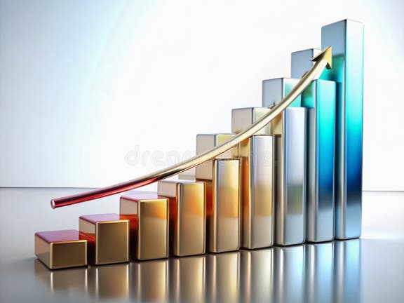 Dynamic 3D Bar Graph Illustrates Exponential Growth and Success ...