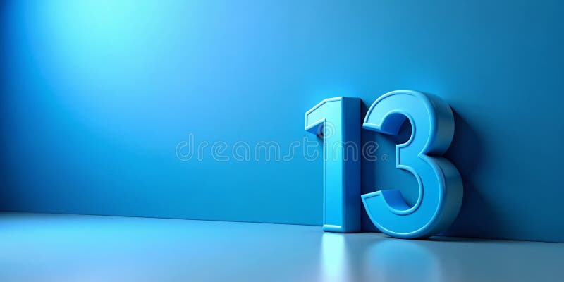 Dynamic 3D Blue Number Thirteen Design Element Perfect for Calendars ...