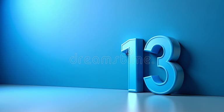 Dynamic 3D Blue Number Thirteen Design Element Perfect for Calendars ...