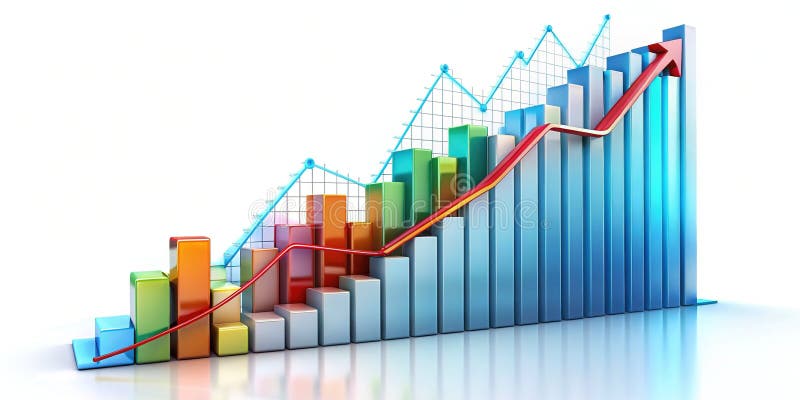 Dynamic 3D Business Growth Graph a Modern Abstract Visualization of ...