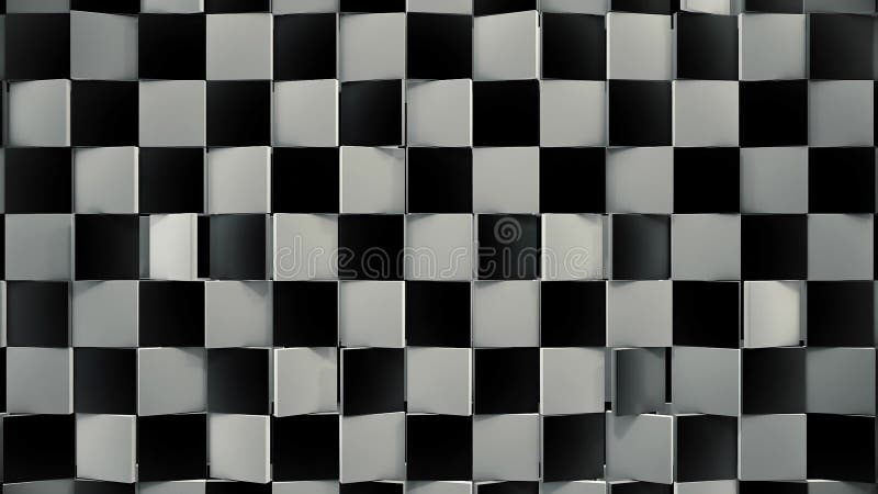 Dynamic 3D Checkerboard Tiles with Random Rotation and Lighting in 4K ...