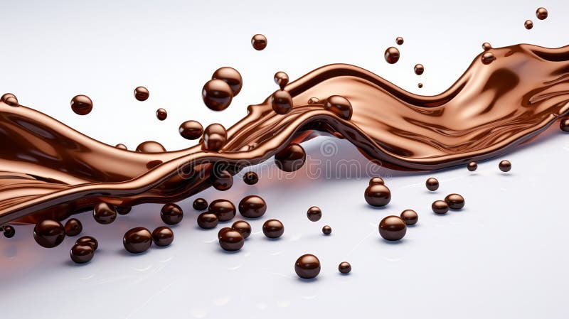 Dynamic 3d Coffee Splash with Bubbles on White Background Liquid ...