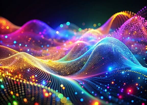 Dynamic 3D Cyber Wave Visualizes Flowing Particles and Dots in ...