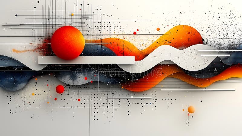 Dynamic 3D Elements Merge with Vibrant 2D Shapes, Creating Abstract ...