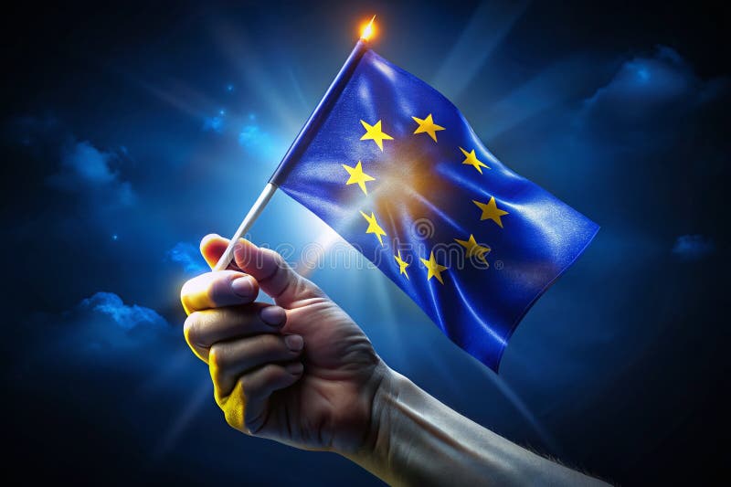 Dynamic 3D European Union Flag Animation with Hand Gesture Seamless ...