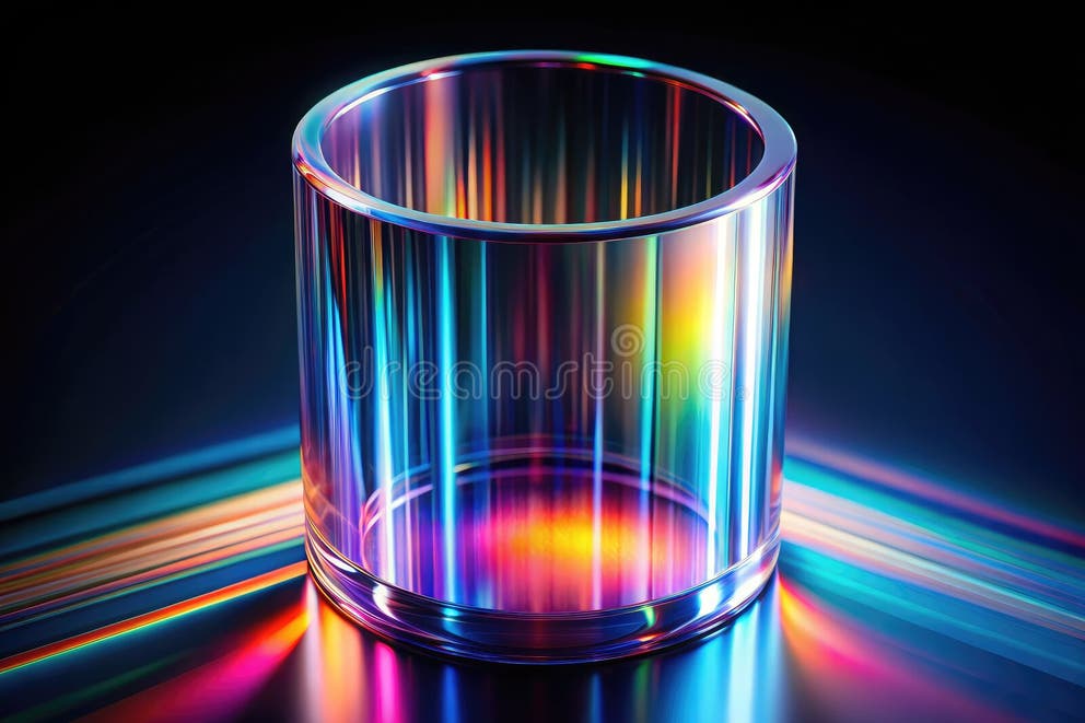 Dynamic 3D Glass Cylinder Animation with Seamless Looping Light ...