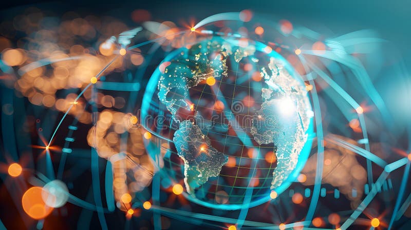 Dynamic 3D Globe or Map Model for Showcasing International Business ...