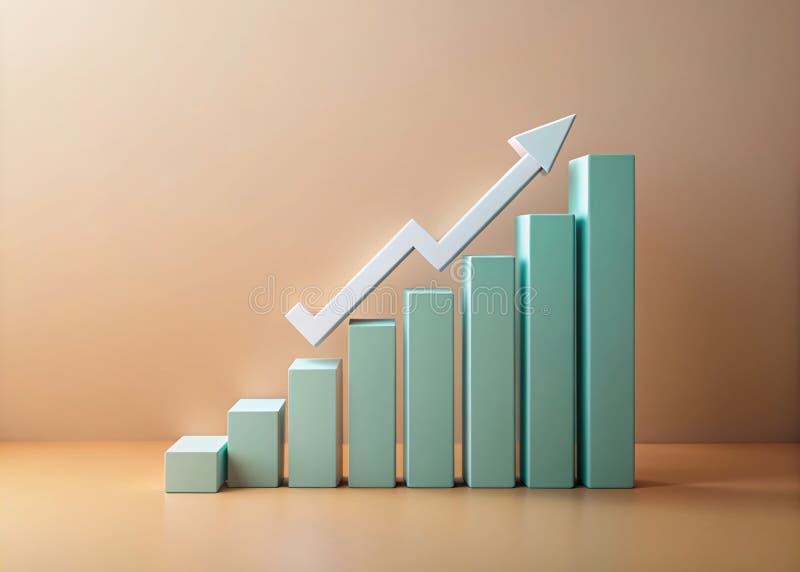 Visualizing Stock Market Growth a Minimalist 3D Graph Illustrates ...
