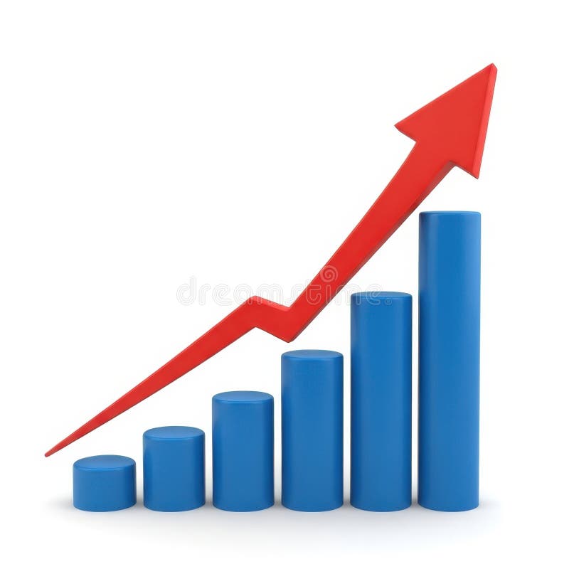 Upward Trending Red Arrow Graph Showing Business Growth and Financial ...