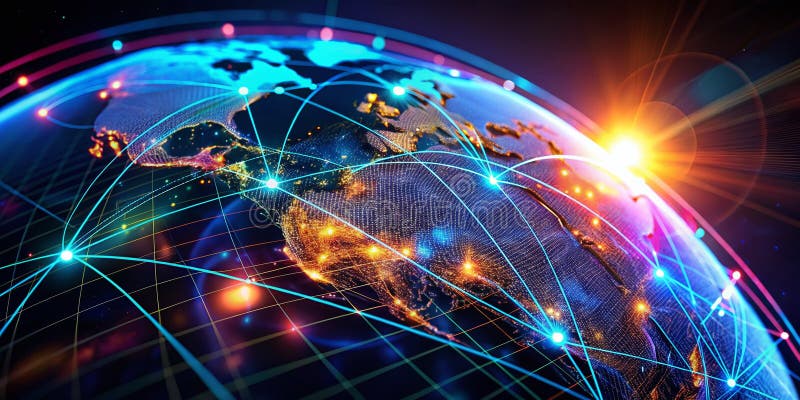 Visualizing Global Supply Chains a 3D Hologram Depicts Interconnected ...