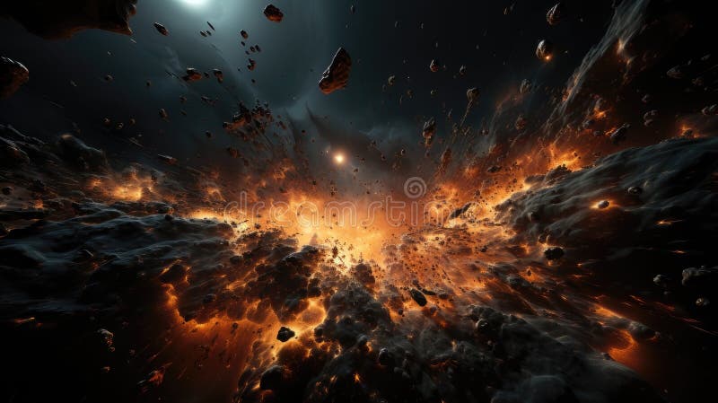 Dynamic 3D Illustration Depicting an Energetic Particle Explosion ...